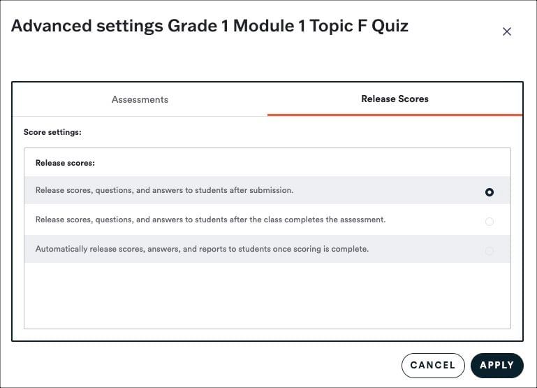 Assessment Settings